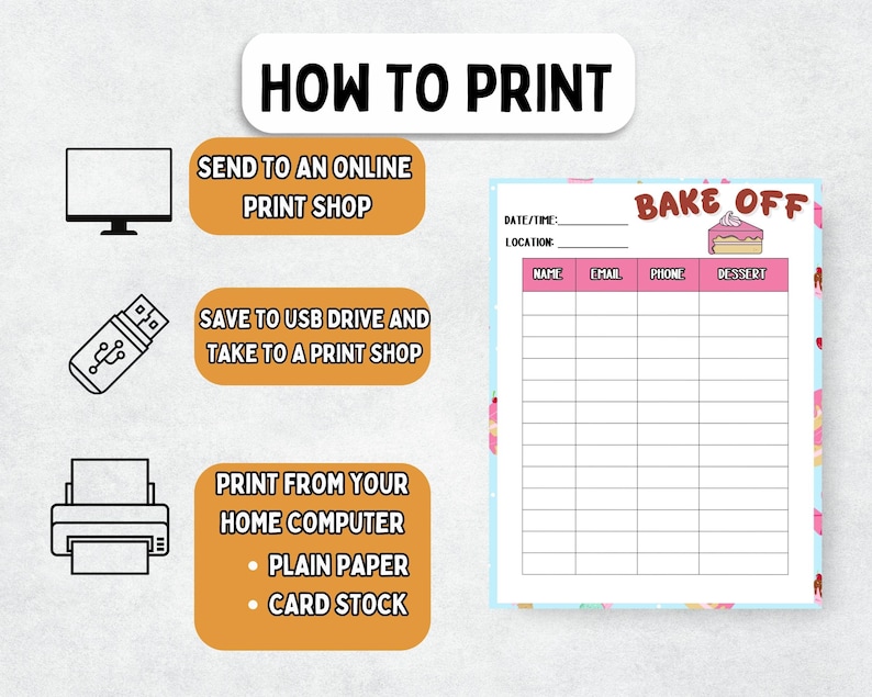 Bake off Contest Kit PDF; Printable Baking Competition Voting Cards ...
