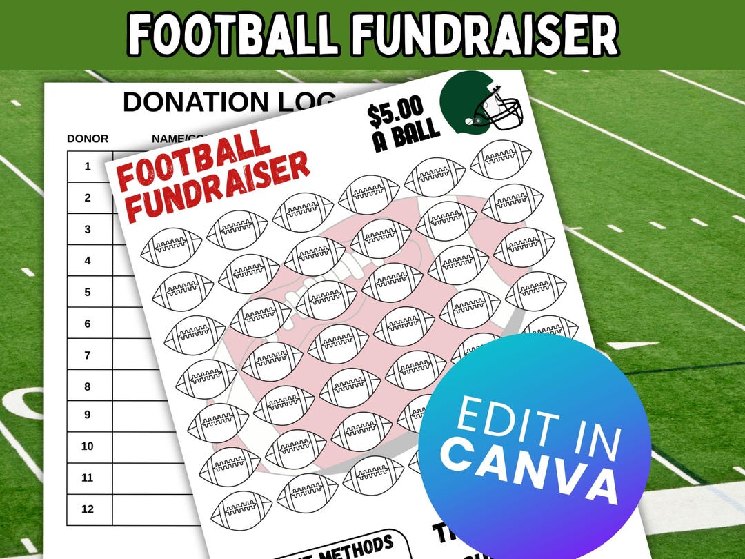 Editable "color the Footballs" Fundraising Form; Football Fundraiser ...