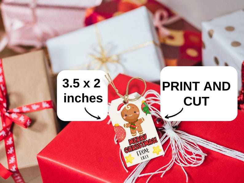 Editable Gingerbread Gift Tags; Christmas Gift Tags Printable; Edit in ...