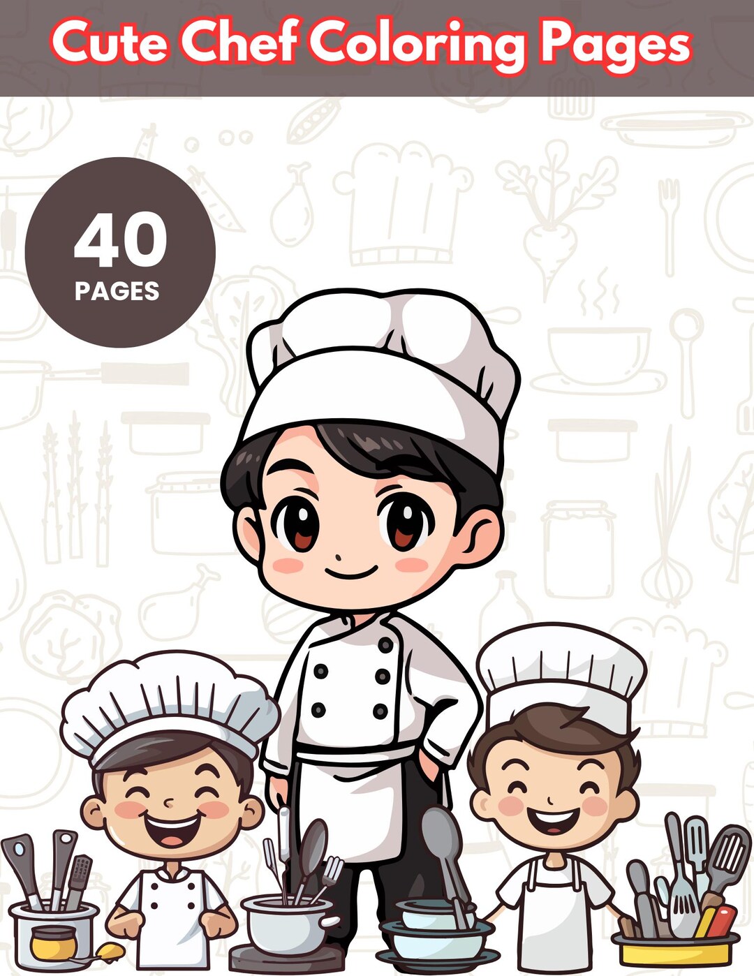Cute Chef Coloring Pages 40 Coloring Pages for Kids Printable Chef ...