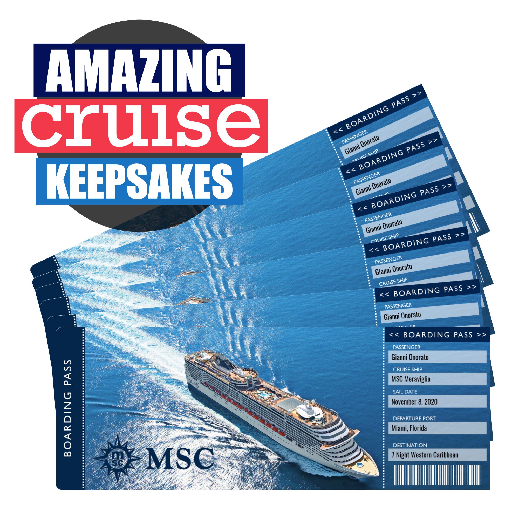 Custom MSC Cruise Ticket: Printable Boarding Pass (instant Download) - Etsy