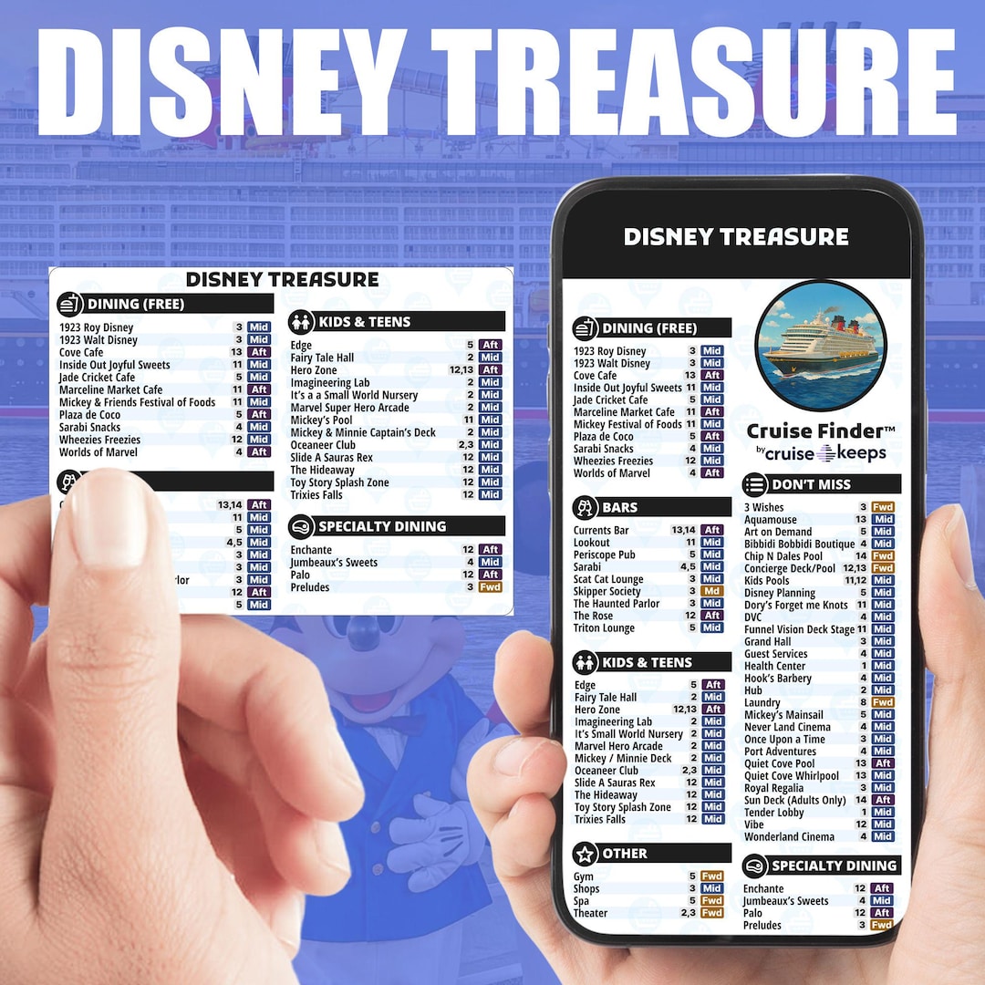 Disney Treasure Cruise Deck Finder Cards – Ship Locator (digital ...
