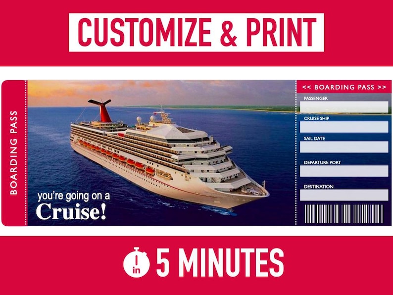 Custom Carnival Cruise Ticket - Printable Novelty Boarding Pass ...