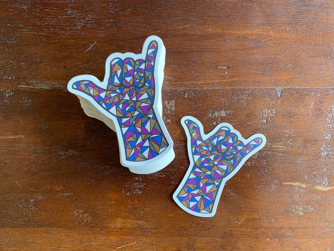 Stained Glass BJJ Shaka Sticker - Jiu-jitsu Vinyl Decal - Etsy