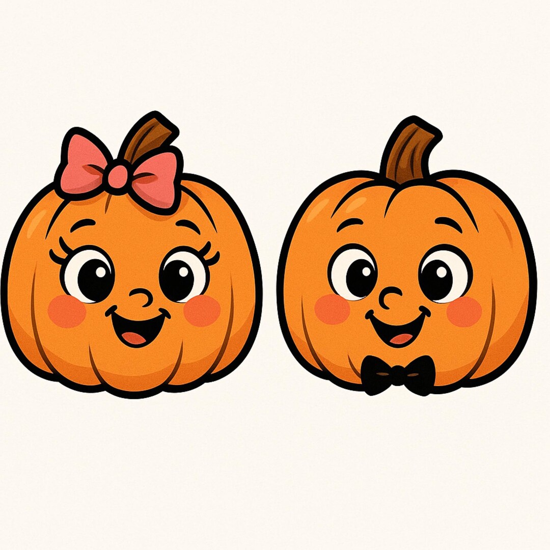 Pumpkin Couple Clipart | Thanksgiving Fall PNG (digital Download - Etsy