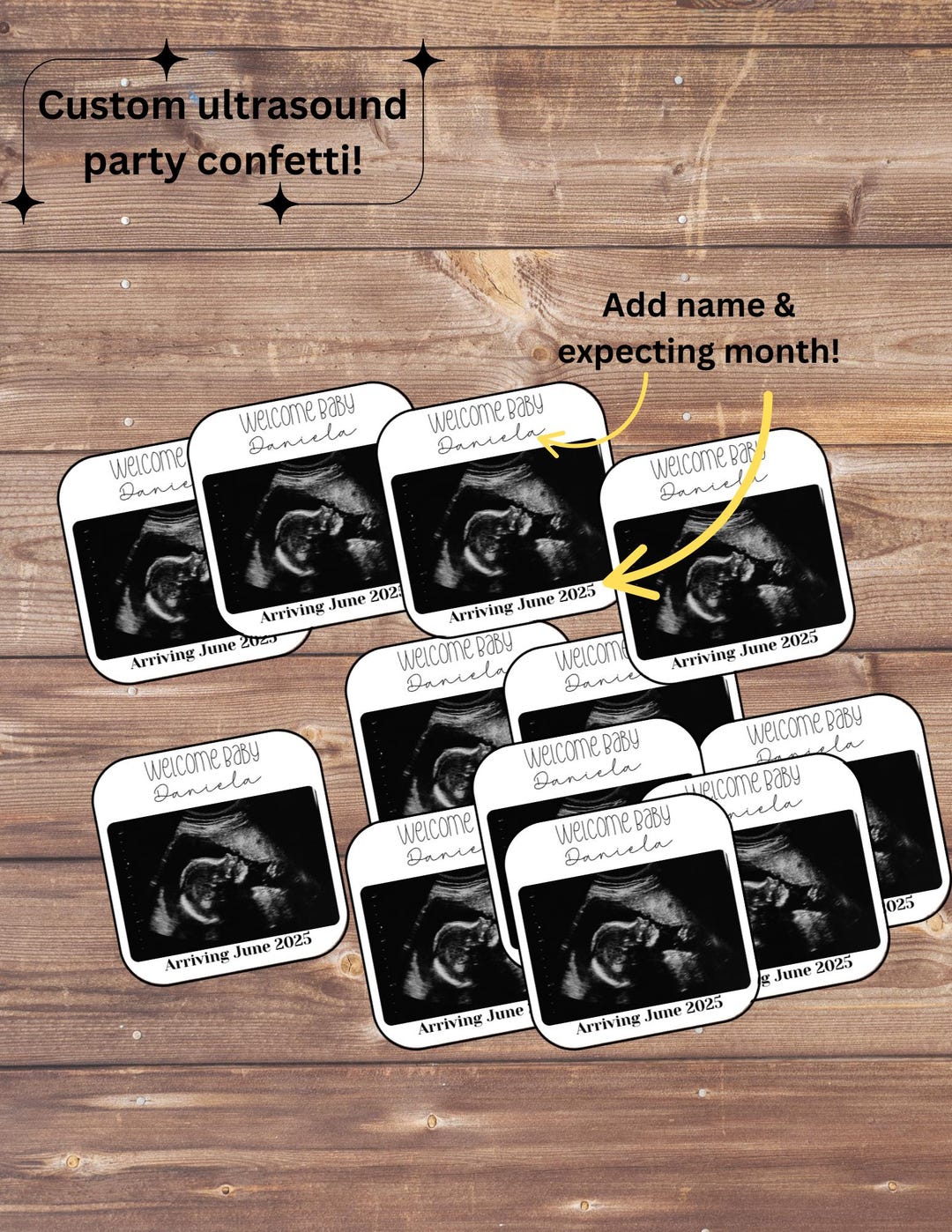 Custom Ultrasound Confetti | Baby Shower Table Decor | 24 Count ...