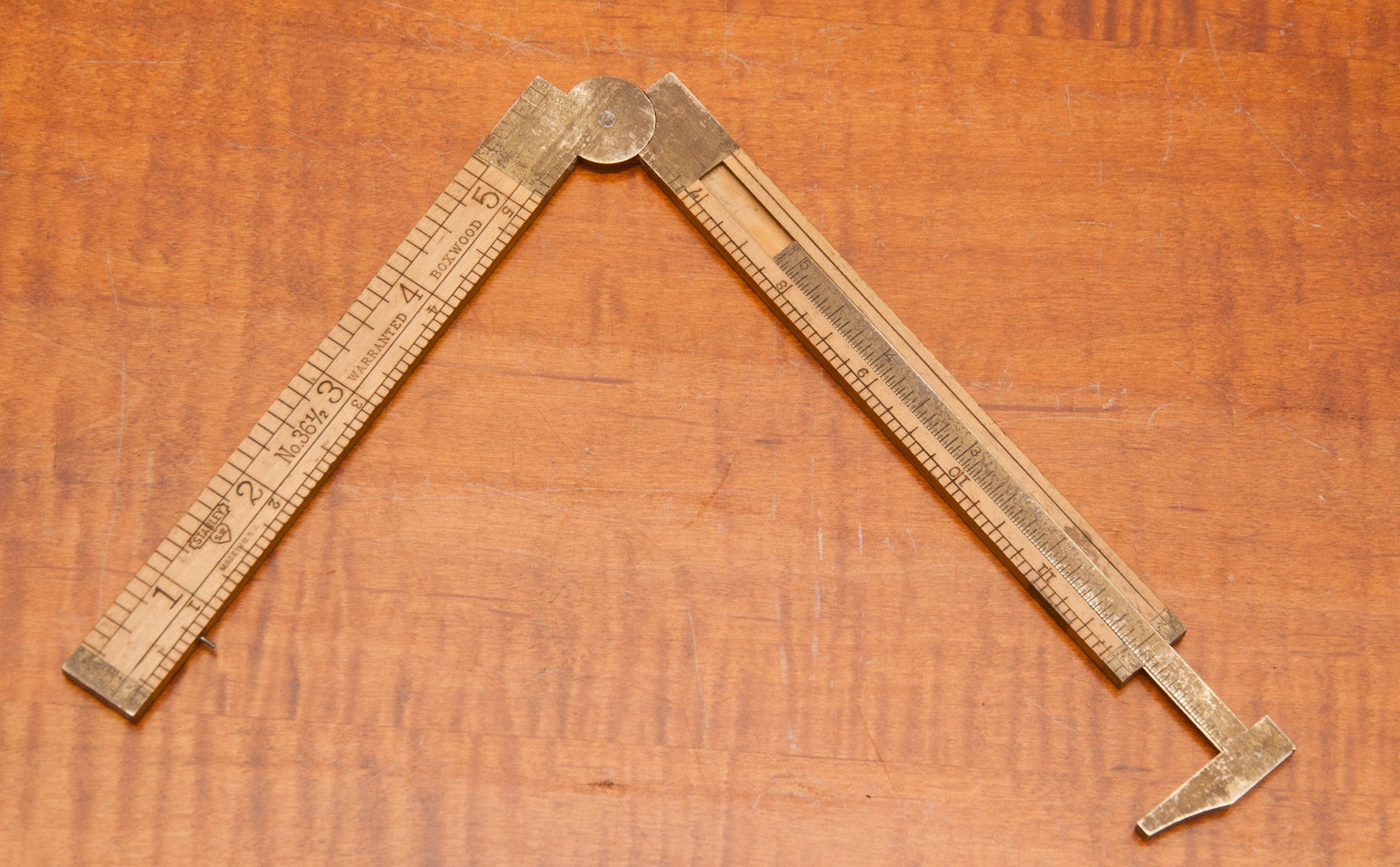 Stanley no. 36 1/2 Boxwood & Brass folding ruler with | Etsy