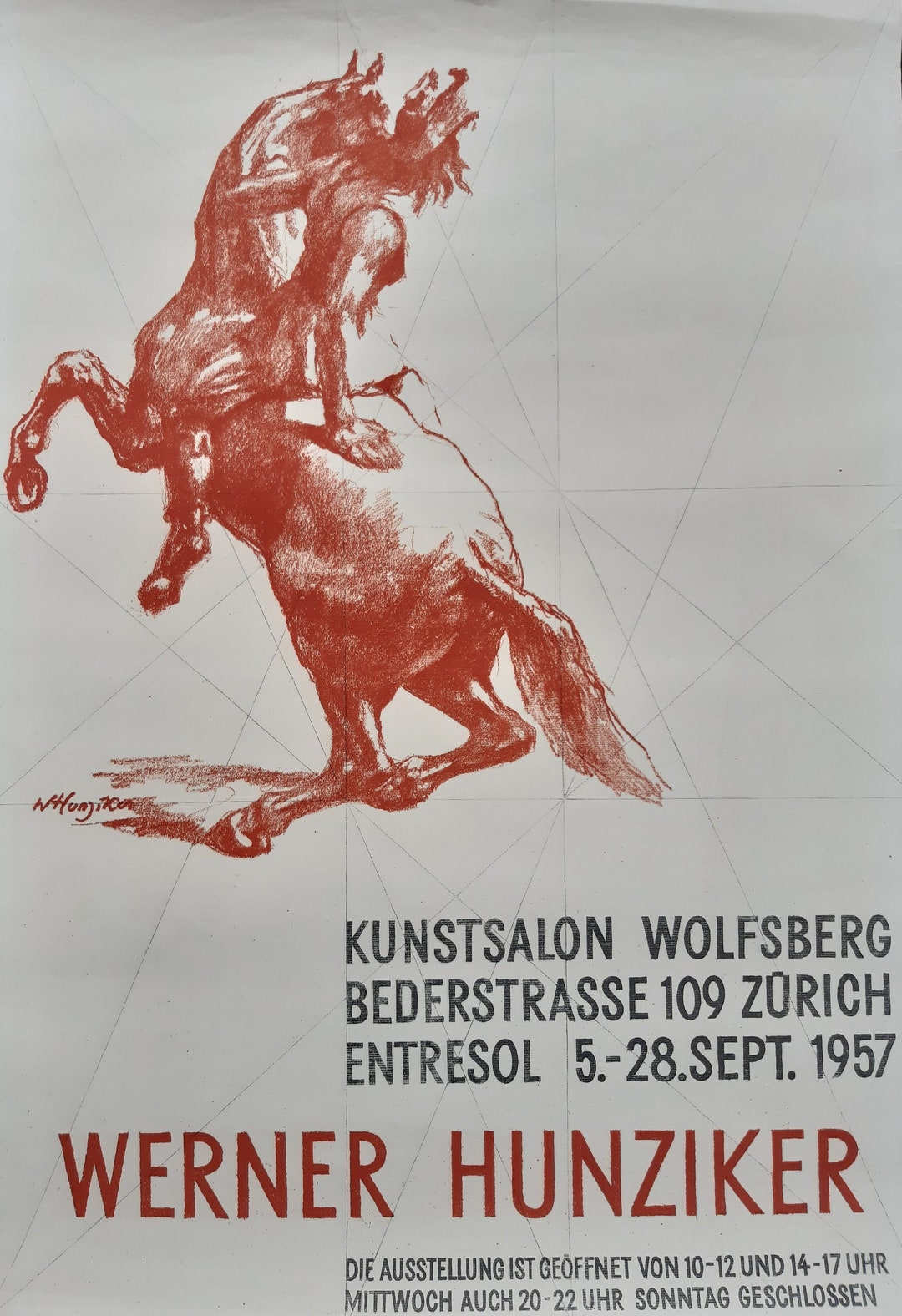 Werner Hunziker Art Exhibition Poster Used - Etsy