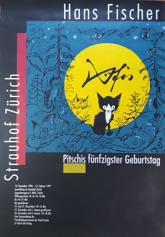 Hans Fischer Large Poster Pitschi Cat - Etsy