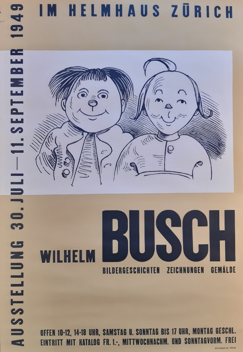 Wilhelm Busch Original Art Exhibition Poster - Etsy