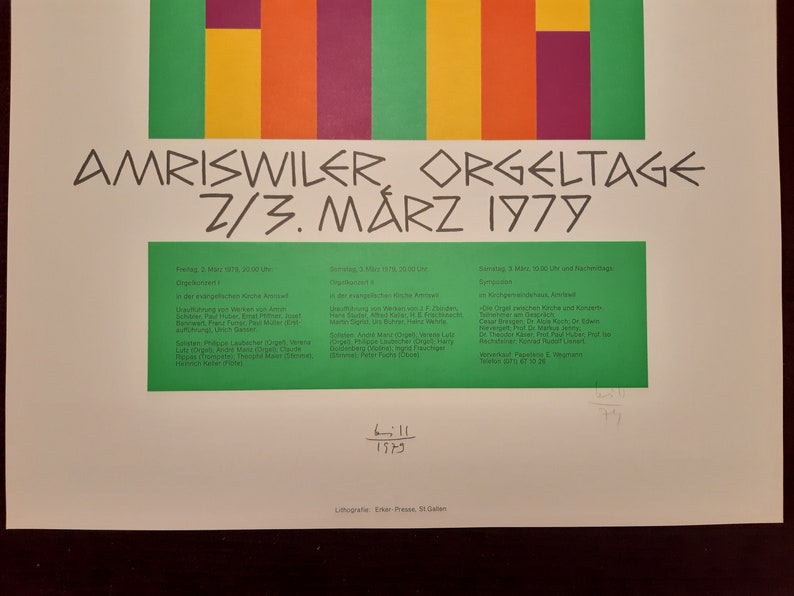 Max Bill Original Handsigned Art Poster - Etsy