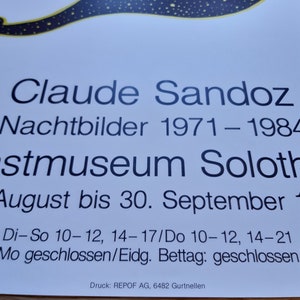 Claude Sandoz Original Art Exhibition Poster - 18.9"×26.8" (48×68cm) - Etsy