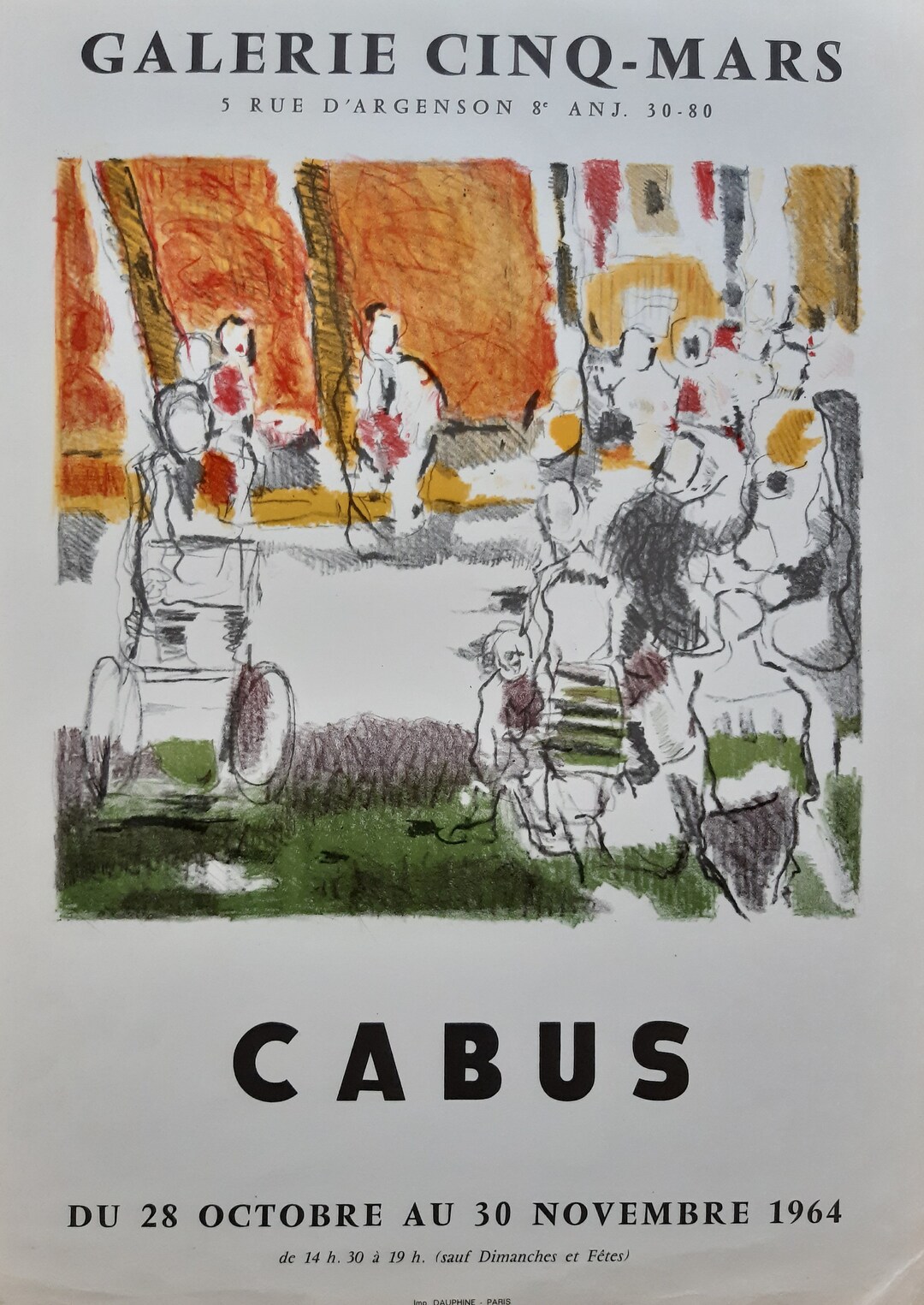 Gerard Cabus Original Art Exhibition Poster Used - 16.7"×23.6" (42.5× ...