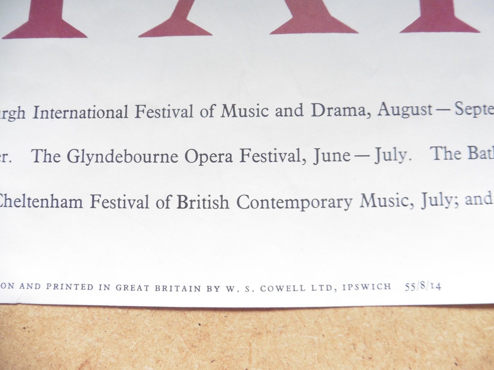 Vintage Poster Festivals in Britain 1955 - 19.5"×29.5" (49.5×75cm) - Etsy