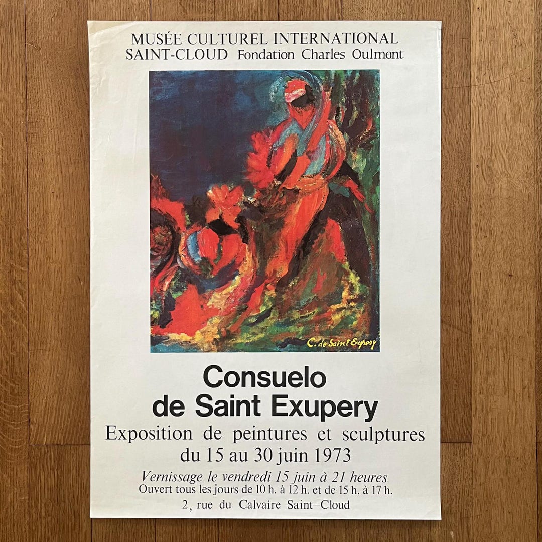 Consuelo De Saint Exupery Original Art Exhibition Poster Used - 18.5"× ...