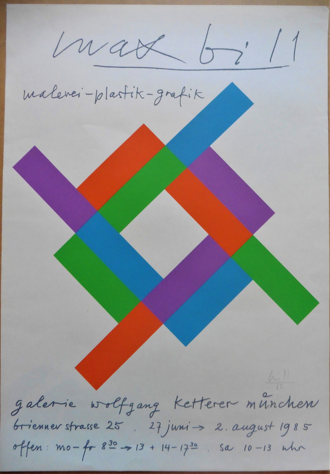 Max Bill Hand Signed Original Art Poster | Etsy