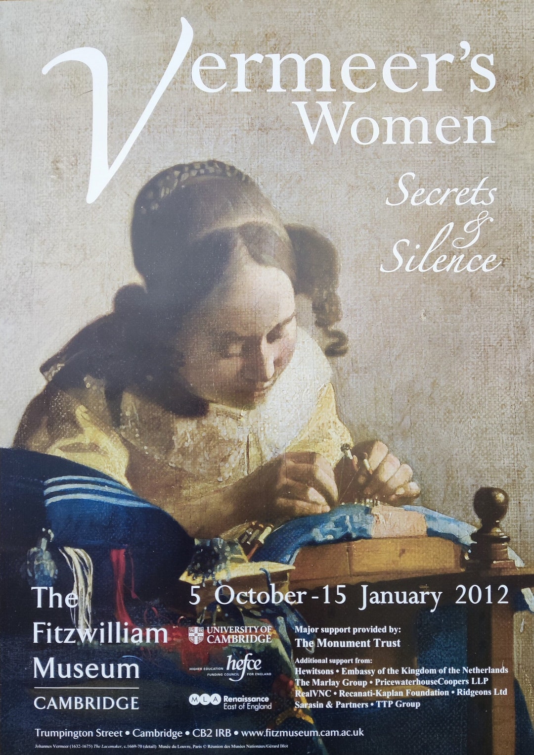 Vermeer Original Art Exhibition Poster - 16.5"×23.2" (42×59cm) - Etsy