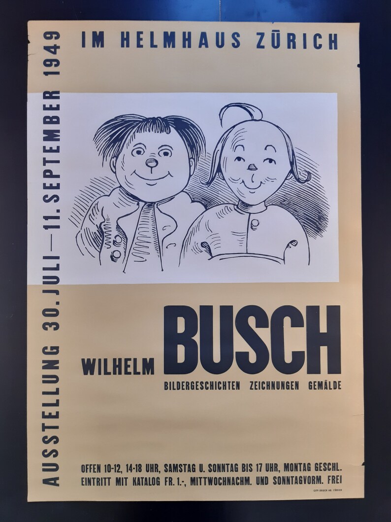 Wilhelm Busch Original Art Exhibition Poster - Etsy