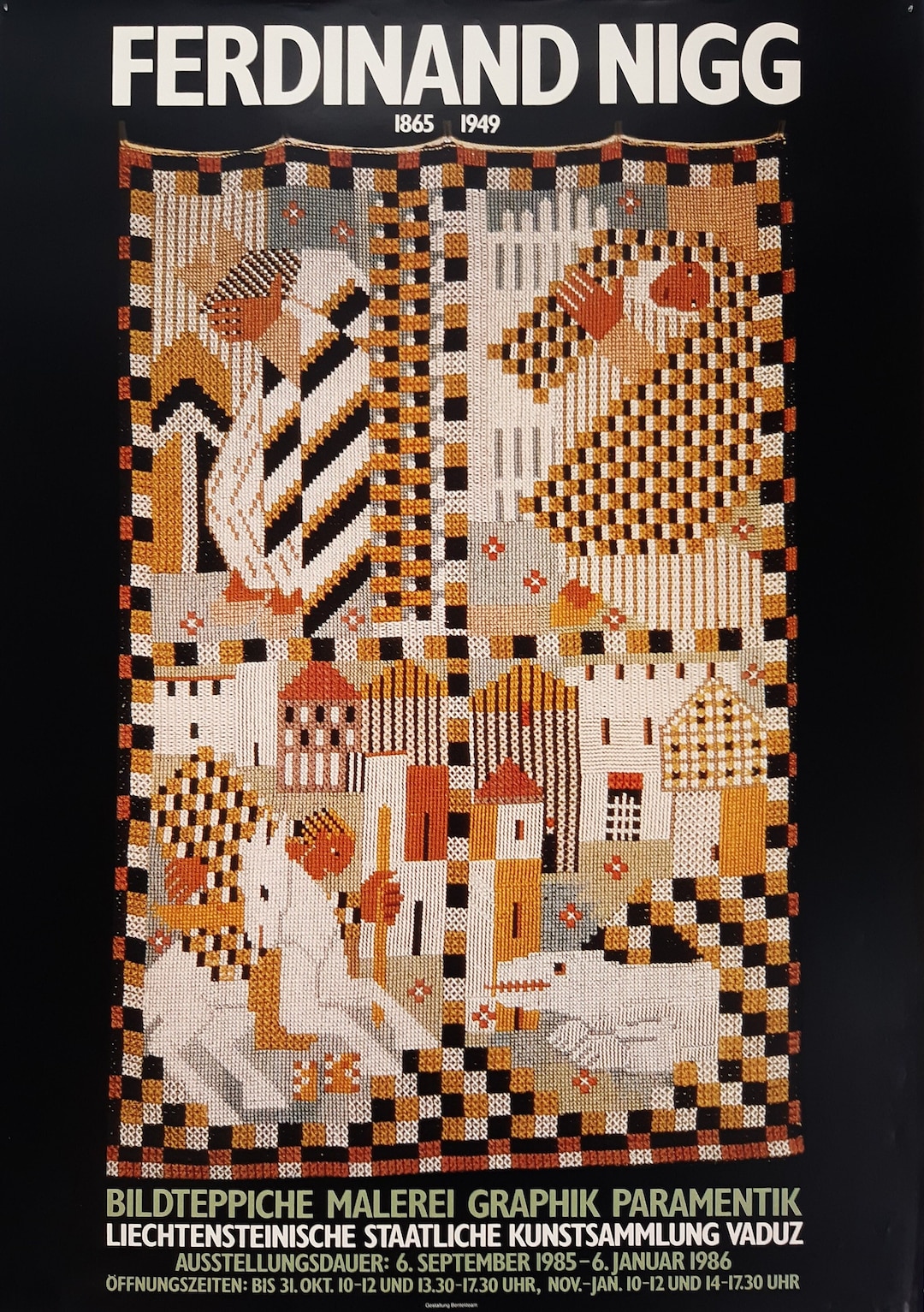 Ferdinand Nigg Embroidery Original Exhibition Poster - 23.2"×33.1" (59× ...