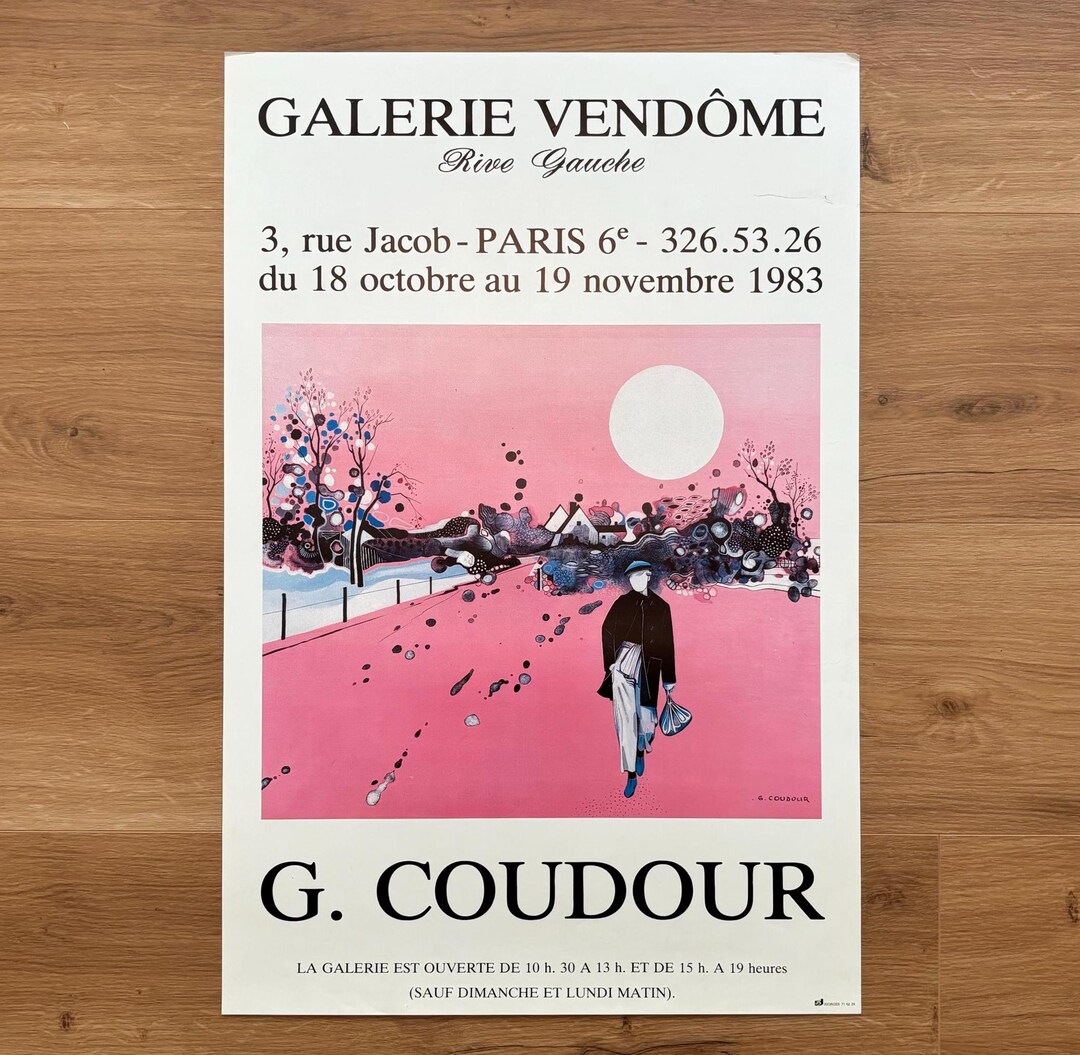 Gilles Coudour Original Art Exhibition Poster Used - 15.7"×23.6 ...