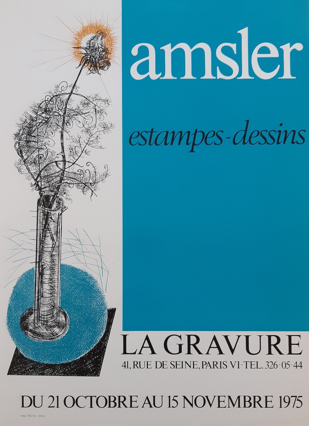 Samuel Amsler Original Art Exhibition Poster - 18.9"×23.2" (48×59cm) - Etsy