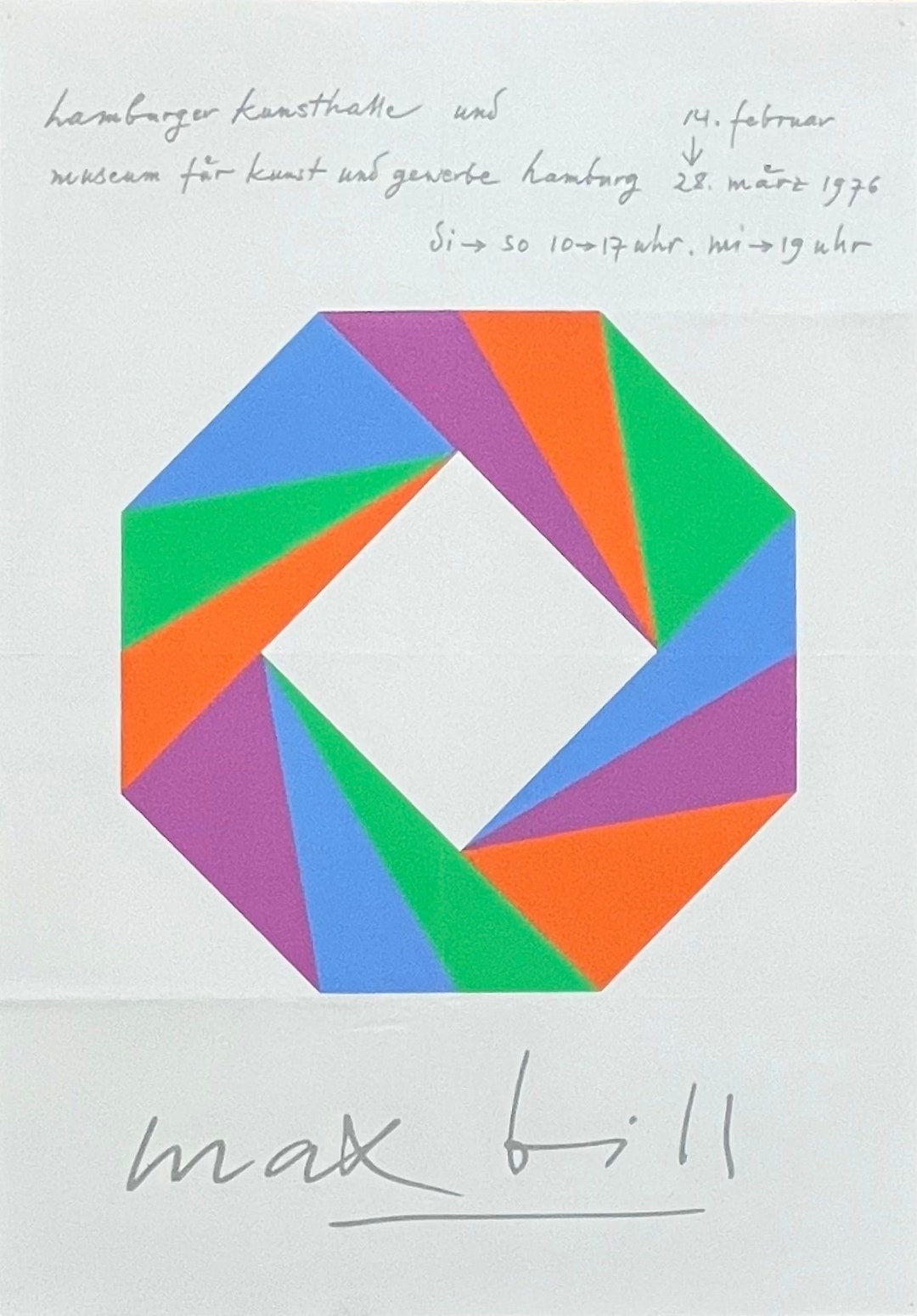 Max Bill Original Exhibition Poster Folded - Etsy