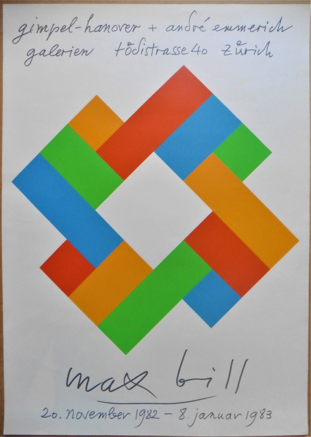 Max Bill Original Serigraph Art Poster 1982 - 19.7"×27.6" (50×70cm) - Etsy