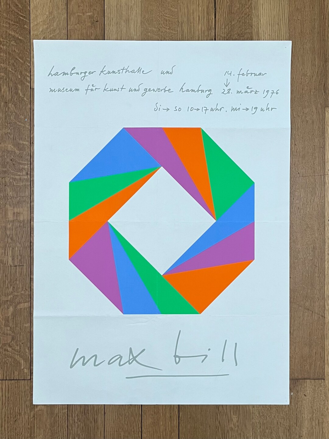 Max Bill Original Exhibition Poster Folded - 23.2"×33.1" (59×84cm) - Etsy