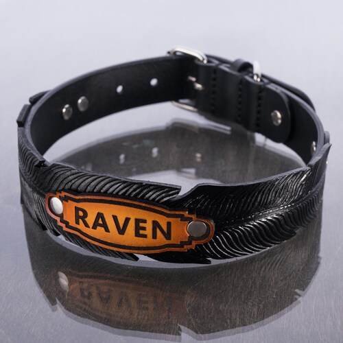 The Raven Dog Collar - Etsy