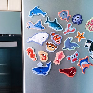 Ocean Animals Magnets for Kids, Set of 21, Cute Magnets for Toddler ...