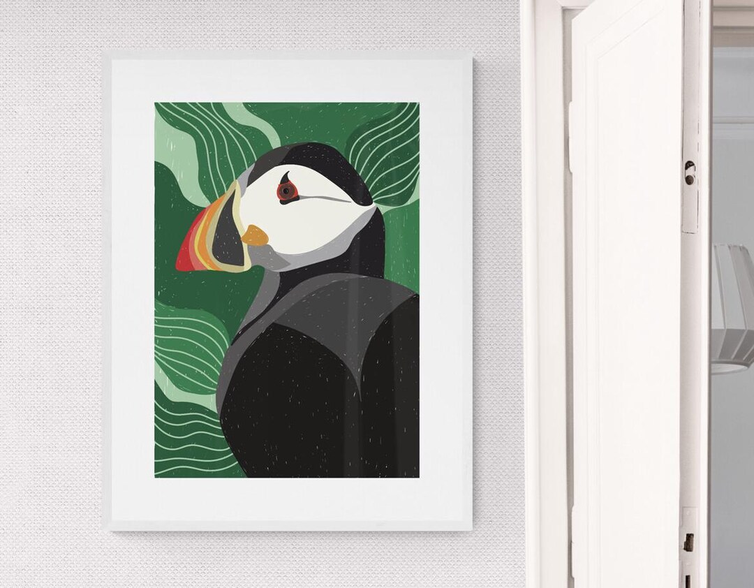 Puffin Bird Print, Digital Download, Nautical Printable Poster, Kids ...