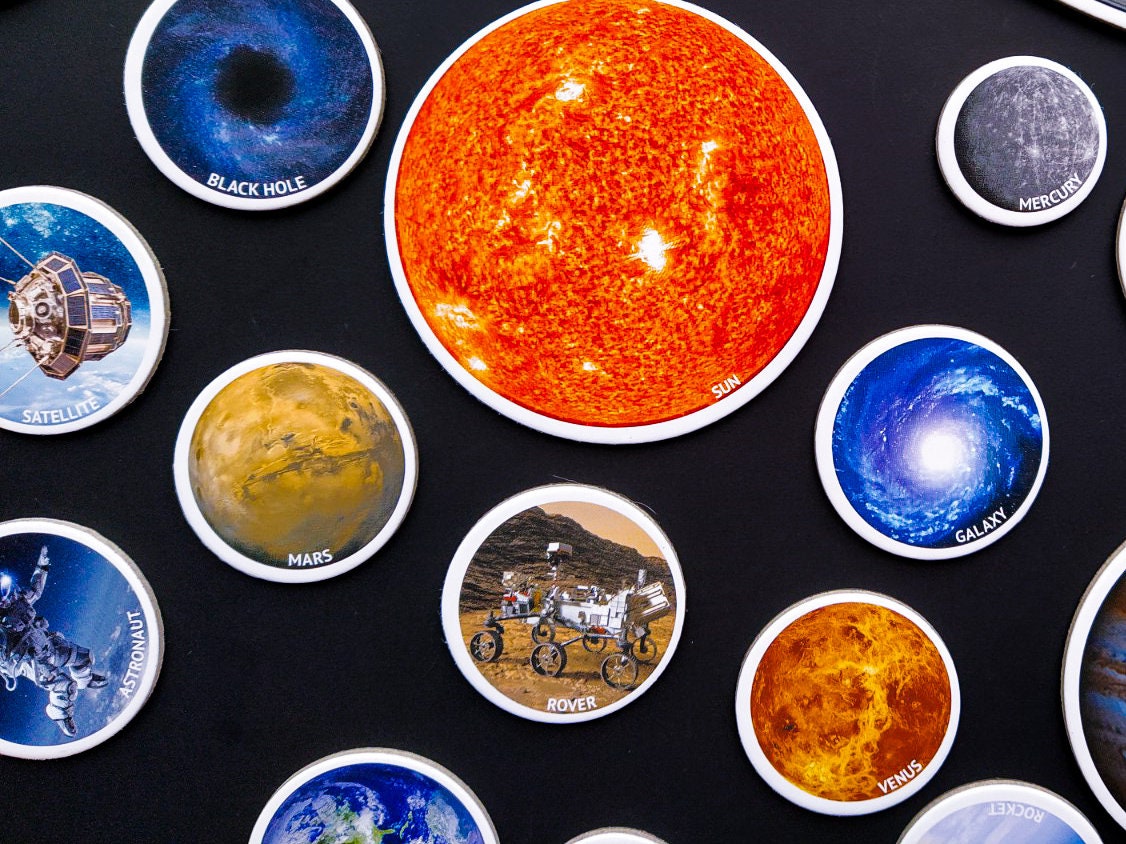 Solar system magnets for kids Set of 22 planets Educational | Etsy