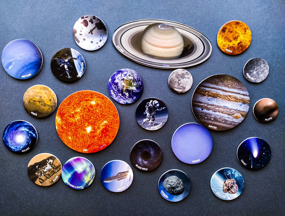 Solar System Magnets for Kids, Set of 22 Planets, Educational Astronomy ...