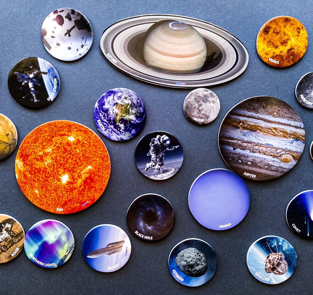 Solar System Magnets for Kids, Set of 22 Planets, Educational Astronomy ...