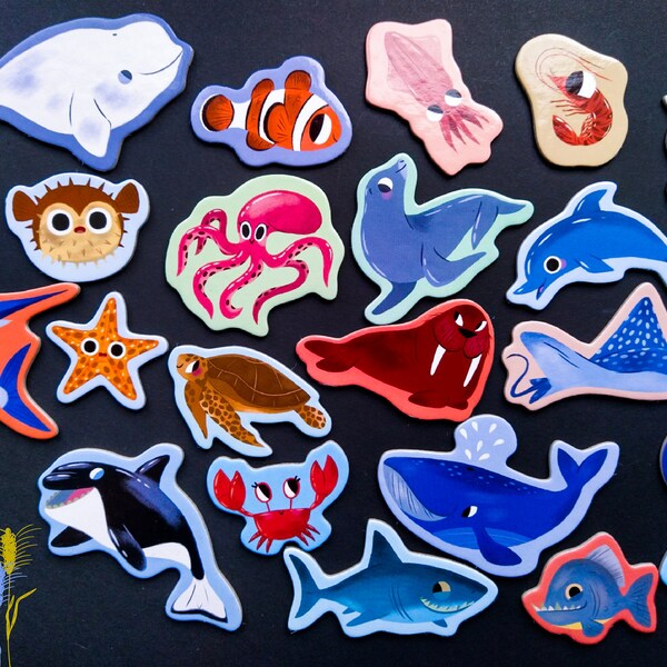 Sea Life Magnets - Etsy