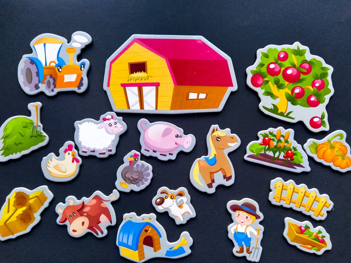 Farm animals magnets for kids Set of 18 Old macdonald | Etsy