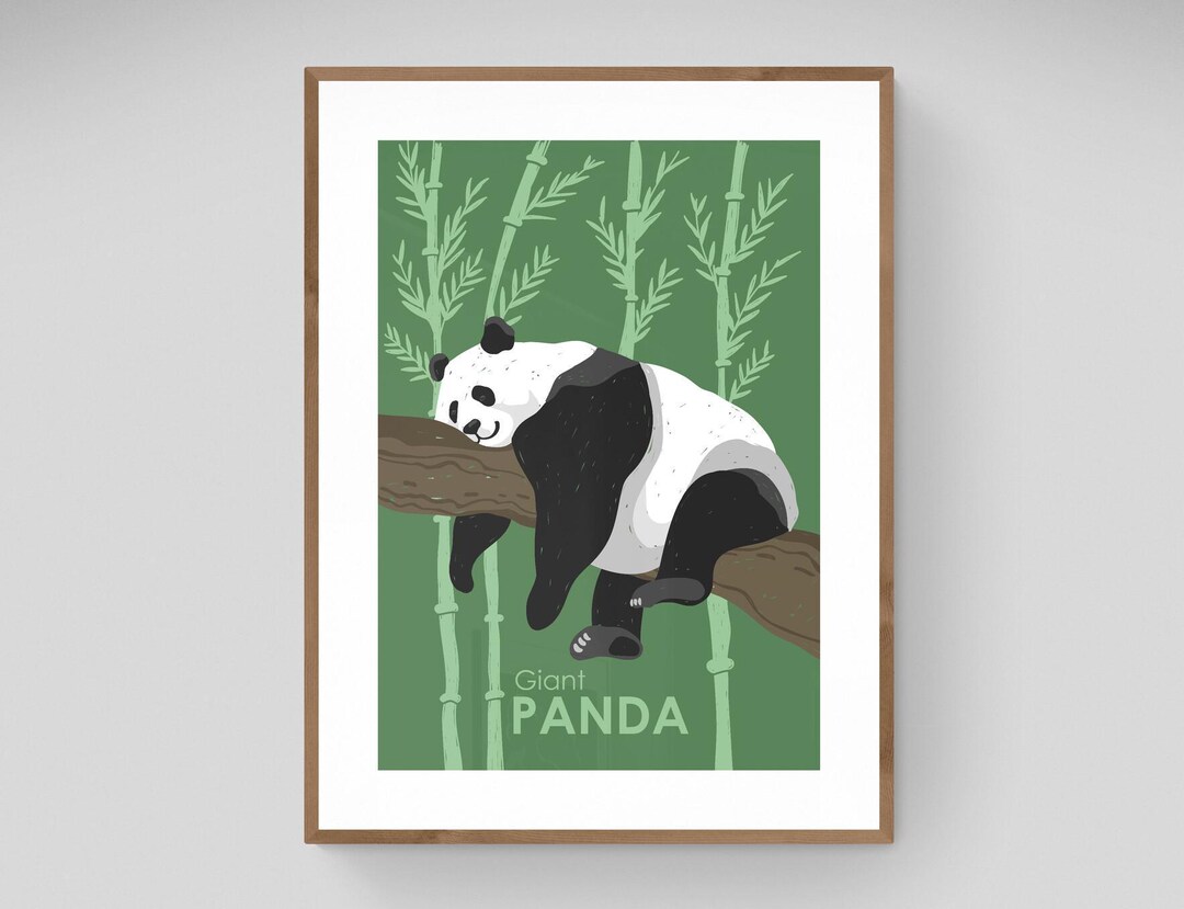 Panda Bear Print, Digital Download, Cute Panda Poster, Printable Poster ...