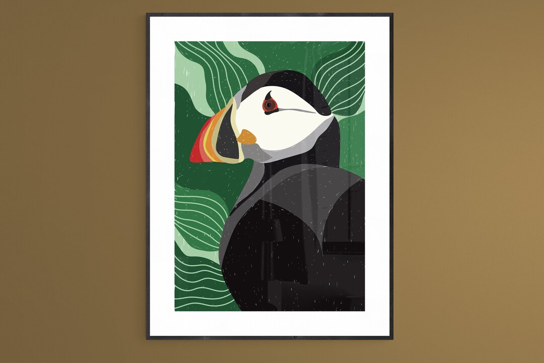 Puffin Bird Poster, Digital Download, Kids Room Wall Decor, Animal Art ...