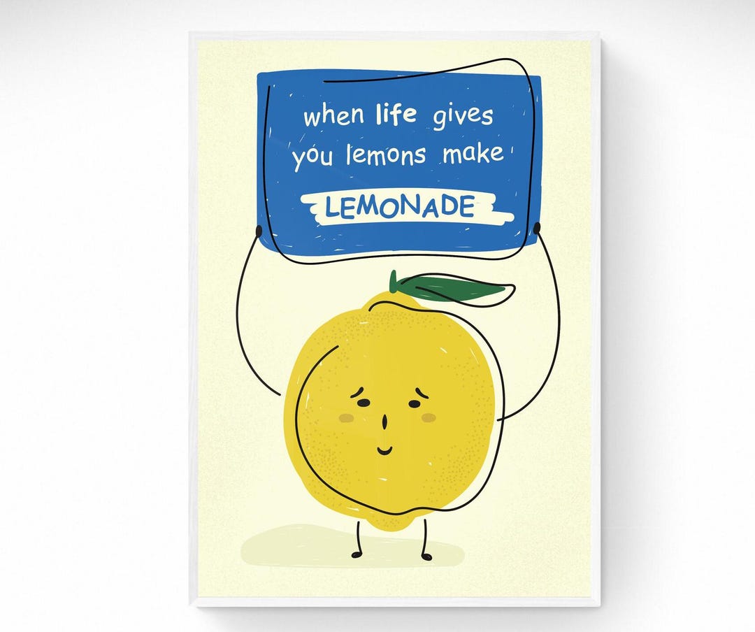 When Life Print Gives You A Lemon, Funny Quote Poster, Lemon Print ...
