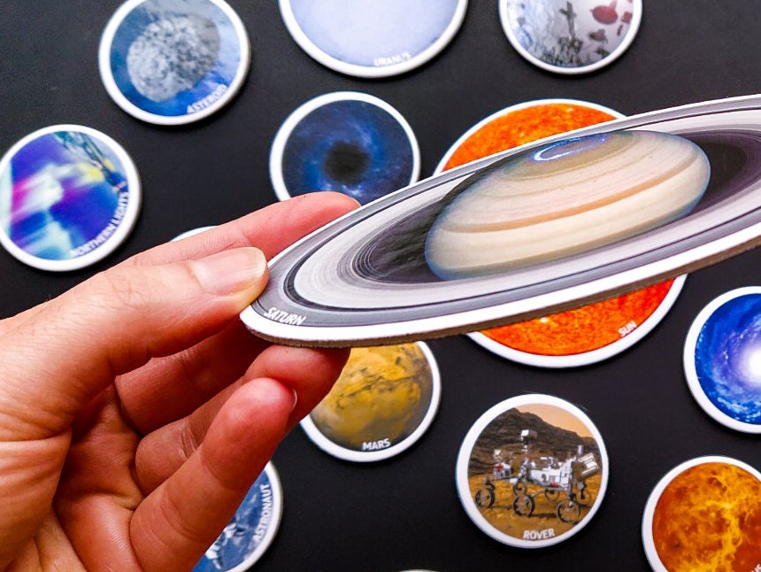 Solar system magnets for kids Set of 22 planets Educational | Etsy