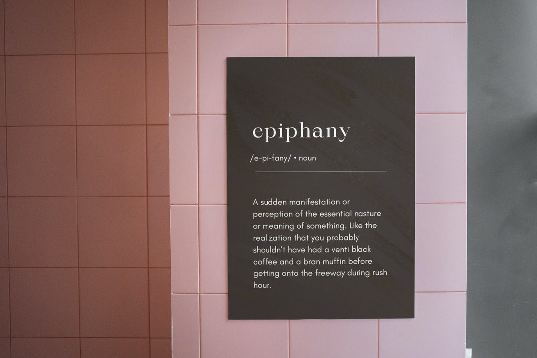 Epiphany Definition Print | Gifts for Adults | Funny Definitions ...