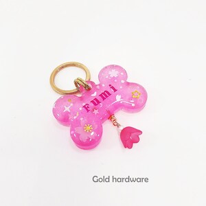 Pink Sakura Custom Dog Tag, Sakura Themed ID Tag, UV Resin Dog Tag ...