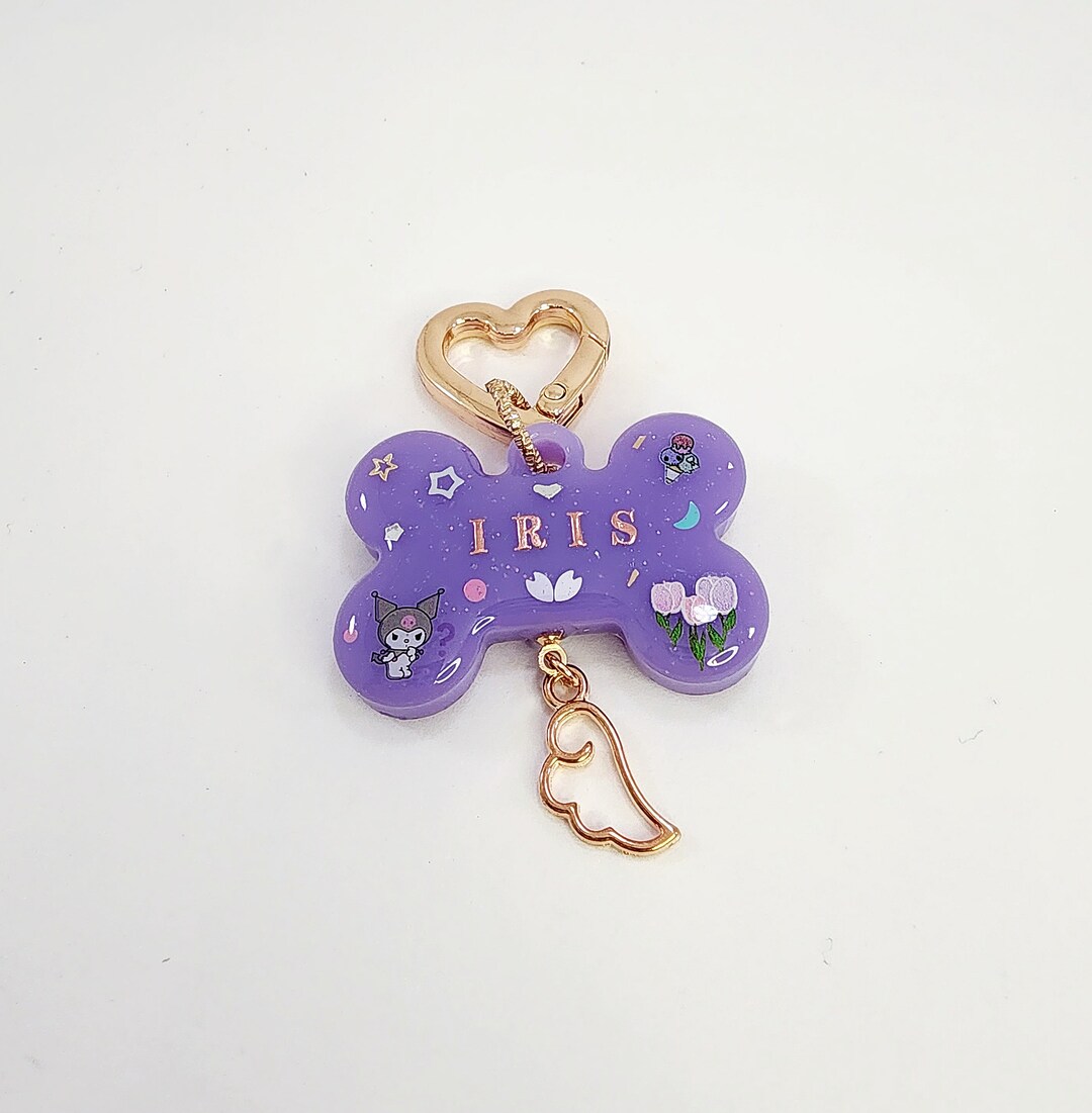 Pastel Purple Rabbit Custom Dog Tag, Kawaii Characters Pet ID Tag, UV ...