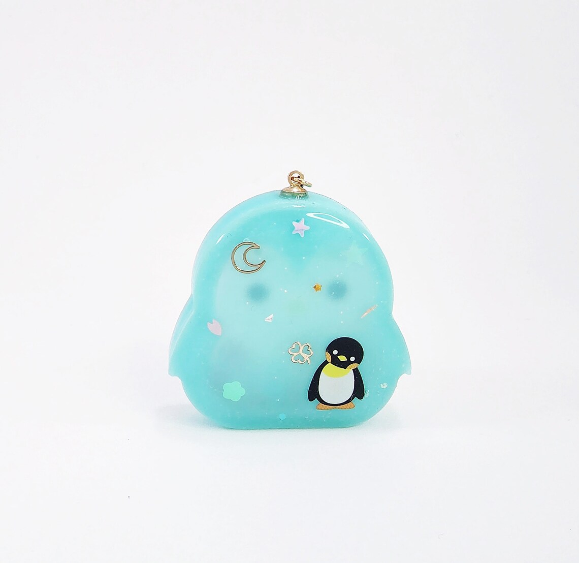 Mint Green Penguin Shaker Charm, Kawaii Penguin Shaker Purse Charm, UV ...