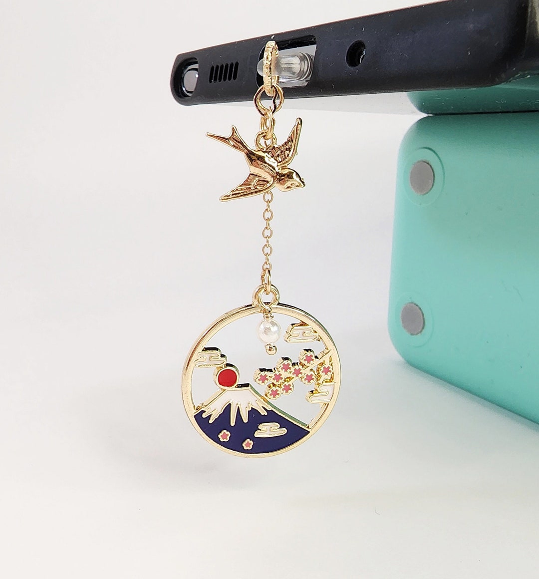 Mt Fuji Cell Phone Charm, Mt Fuji Themed Dust Plug, UV Resin Cell Phone ...