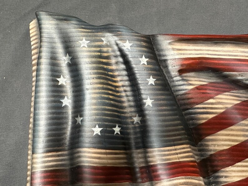 American Carved Wavy Flag - Etsy