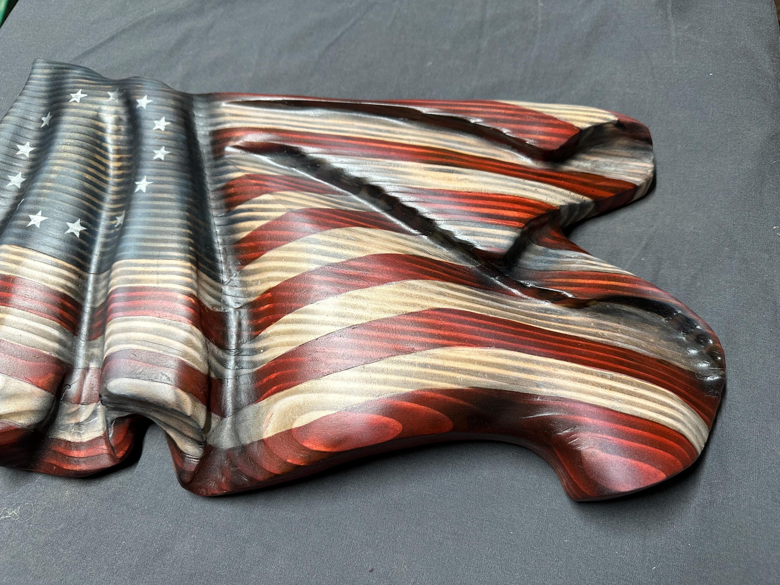 American Carved Wavy Flag - Etsy