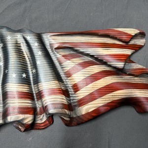 American Carved Wavy Flag - Etsy