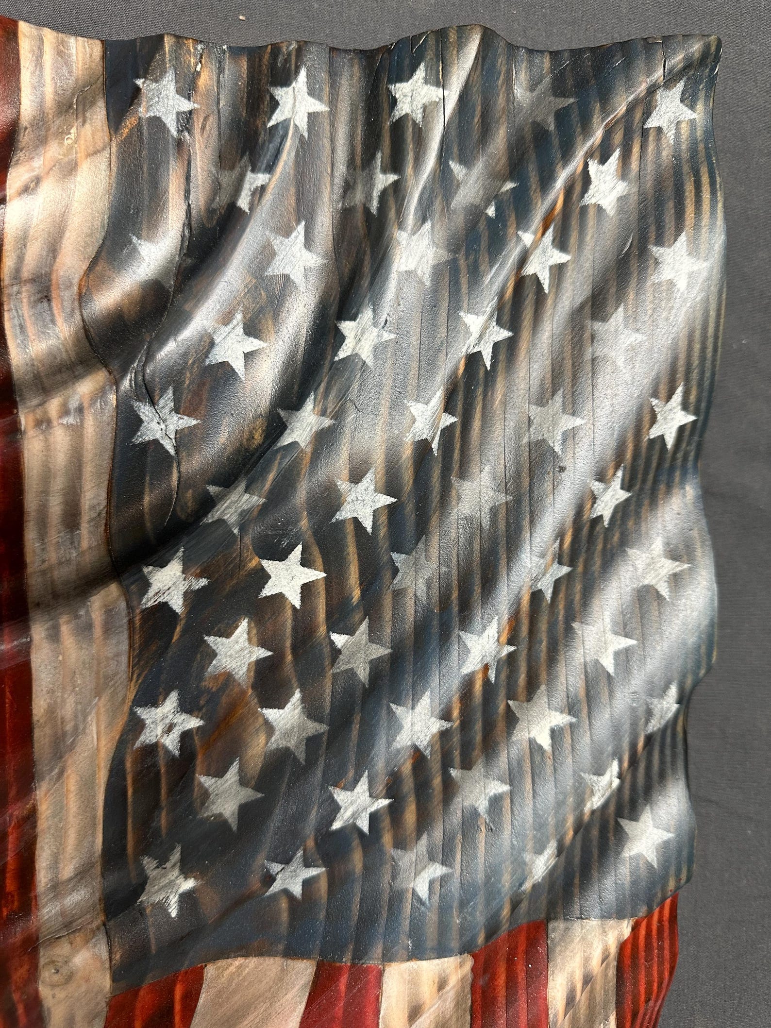 Carved Wavy American Flag - Etsy