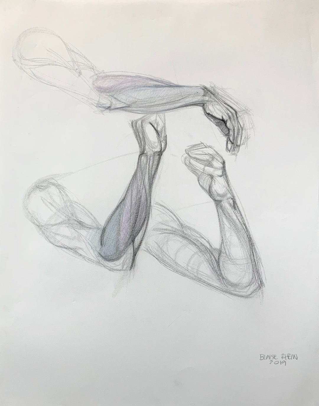 Original Colored Pencil Drawing Female Male Anatomy Arms - Etsy